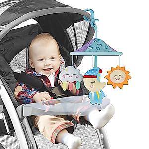 Baby pram Mobile Toys, Car roof Handle Toys with Soft Rattle for 0 Months+ (Sky)