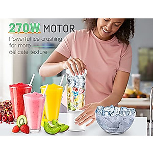 Portable Blender, 20 Oz Personal Blender for Shakes and Smoothies with 6 Blades, Small Fresh Juicer Portable Blender Cup Rechargeable BPA-Free, Mini Blender Portable for Travel/Office/Home/Gym/Camping