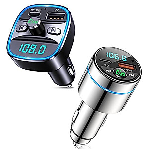 RIWUSI BC61 [All-Metal] FM Bluetooth 5.3 Transmitter for Car X1+ T25C [Upgraded Type-C] Bluetooth Car Adapter X1
