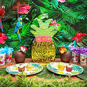 BLUE PANDA Pineapple Pinata for Hawaiian Luau Party Decorations, Kids Birthday (16.5 x 10 x 3 In)