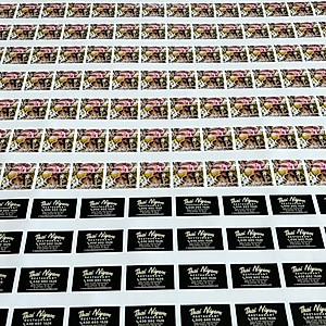 Custom Waterproof Vinyl Stickers with Your Image Photo Text or Logo | Personalized Dishwasher Safe Label for Business Logo