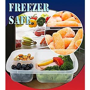 Meal Prep Containers 7-16 Pack Bento Lunch Boxes - 3 Compartment Food Storage Container with Lids (Colorful, 7-3)