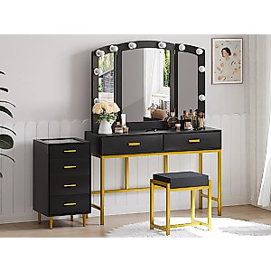 Semiocthome White Chest of 4 Drawers with Glasstop and Velvet Lining, Vanity Desk Side Cabinet for Jewelry Display, Tall Nightstand for Bedroom, Storage Cabinets Jewelry Storage Drawer for Women