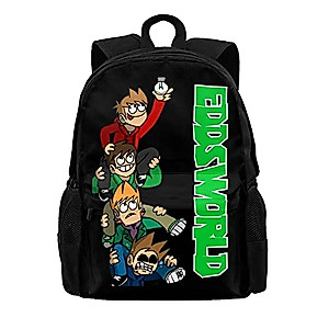 Genaolax Anime Eddsworld Backpack Casual Double Shoulder Travel School Bag For School Travel Outdoors Black One Size