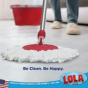 The Revolution Microfiber Spin Mop System | Hardwood, Tile, Marble, and Laminate Floor Cleaner | Wet and Dry Usage | 360° Spinning Action | Machine Washable,Red