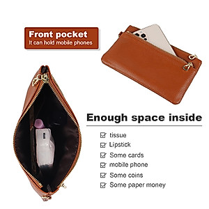 Oweisong Women Leather Wristlet Handbags Small Cell Phone Clutch Organizer Wallets Purses for Girls