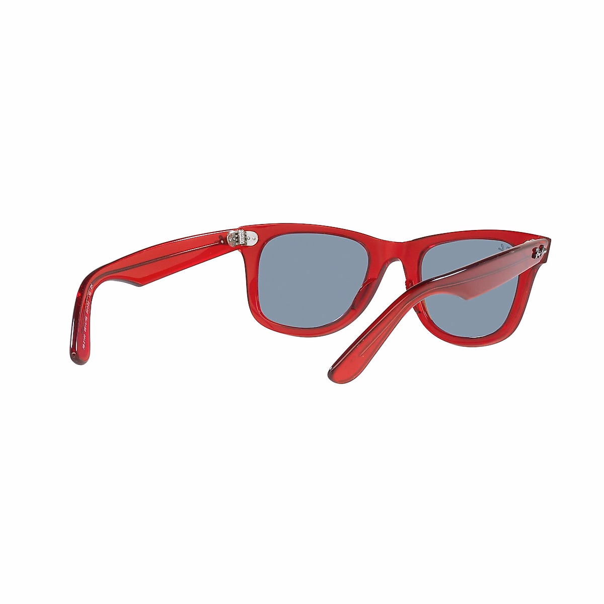 Ray-Ban RB2140 Original Wayfarer Colorblock Square Sunglasses, Transparent Red/Blue, 50 mm