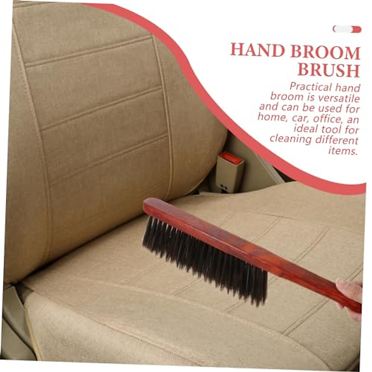 OKUMEYR Long Handle Bed Brush Car Cleaning Hand Brush Home Cleaning Brushes Cleaning Brush Whisk Broom Hand Broom Dust Remover Brush Dust Broom Small Broom Handheld Broom Wood Brown