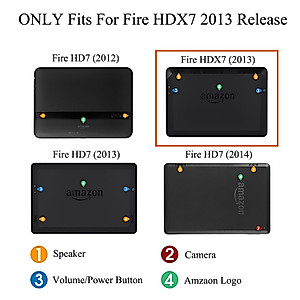 Artyond Case for Kindle Fire HDX7, Ultra Lightweight PU Leather Stand Cover with Smart Auto Wake/Sleep Feature Slim Folio Card Slot Case for Amazon Kindle Fire HDX 7 2013 Version, Retro Flower