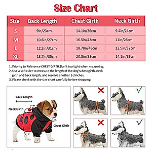 ROZKITCH Dog Halloween Costume, Ladybird Coat for Small Medium Dog Pet Cosplay Party Decoration Jacket for Cat, Cold Weather Coat Hoodie Dress-Up Funny Cool Ugly Black with Red Pattern