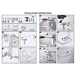 KES Bathroom Shelf Extra 8 MM-Thick Tempered Glass with Aluminum Bar and Rail Storage Organizer Retangular Rustproof Wall Mount Black, A4127A-BK
