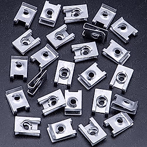 Rexka 25 pcs Fender Liner Bumper Cover Splash Shield U Type Nut Clip Compatible with BMW 07129904150 E36 E46 E60 E63 E88 E90