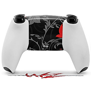 WraptorSkinz Skin Wrap compatible with Sony PS5 DualSense Controller Twisted Garden Gray and Red (CONTROLLER NOT INCLUDED)