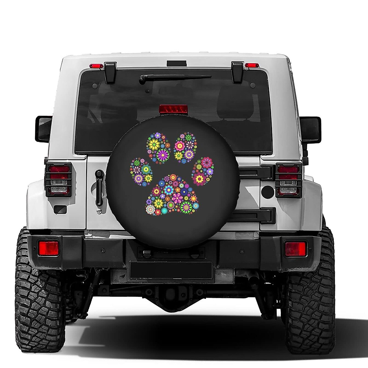 Foruidea Animal Paw Print Spare Tire Cover Dust-Proof Wheel Tire Cover Fit Trailer, RV, SUV and Many Vehicle 17 Inch