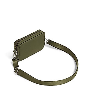 Vera Bradley Women's Cotton Convertible Pouch Crossbody Purse With RFID Protection, Climbing Ivy Green - Recycled Cotton, One Size
