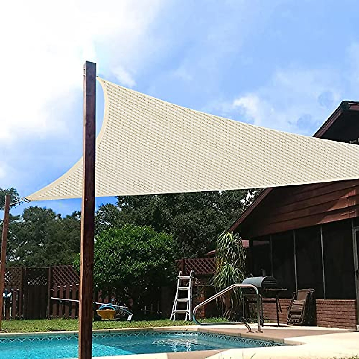 Oneofics Sun Shade Sail 10’x10’x10’ Triangle Sun Shade Sail Canopy UV Block Awning for Outdoor Patio Garden Backyard