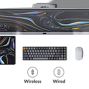 Keychron K14 70% Layout 72 Keys Bluetooth Wireless/USB Wired Mechanical Gaming Keyboard for Mac with Gateron G Pro Red Switch/Multitasking/White LED Backlight Computer Keyboard for Windows Laptop