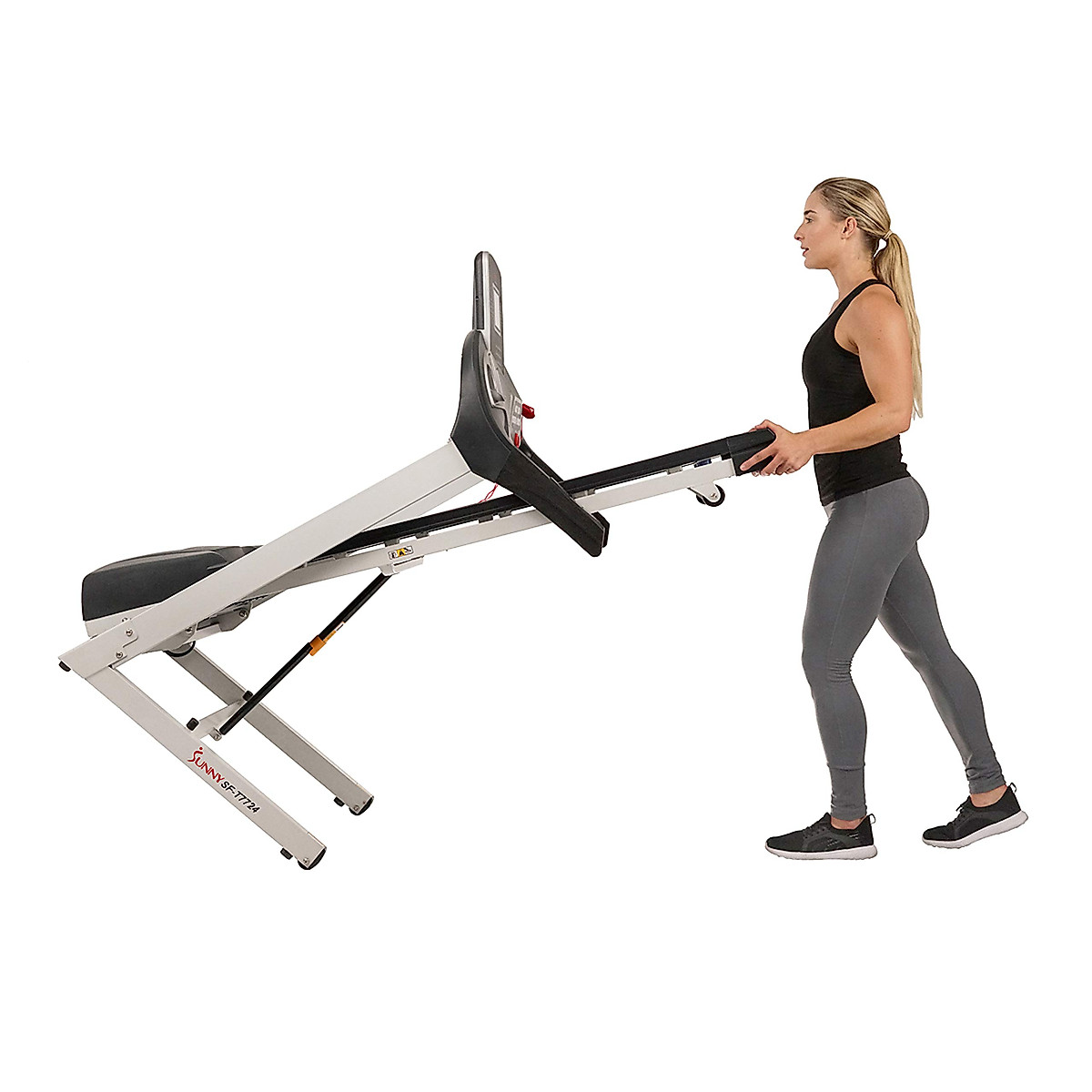 Sunny Health & Fitness Energy Flex Electric Treadmill with Bluetooth Connectivity, Automatic Incline, Speakers and 16 Preloaded Programs - SF-T7724, Gray