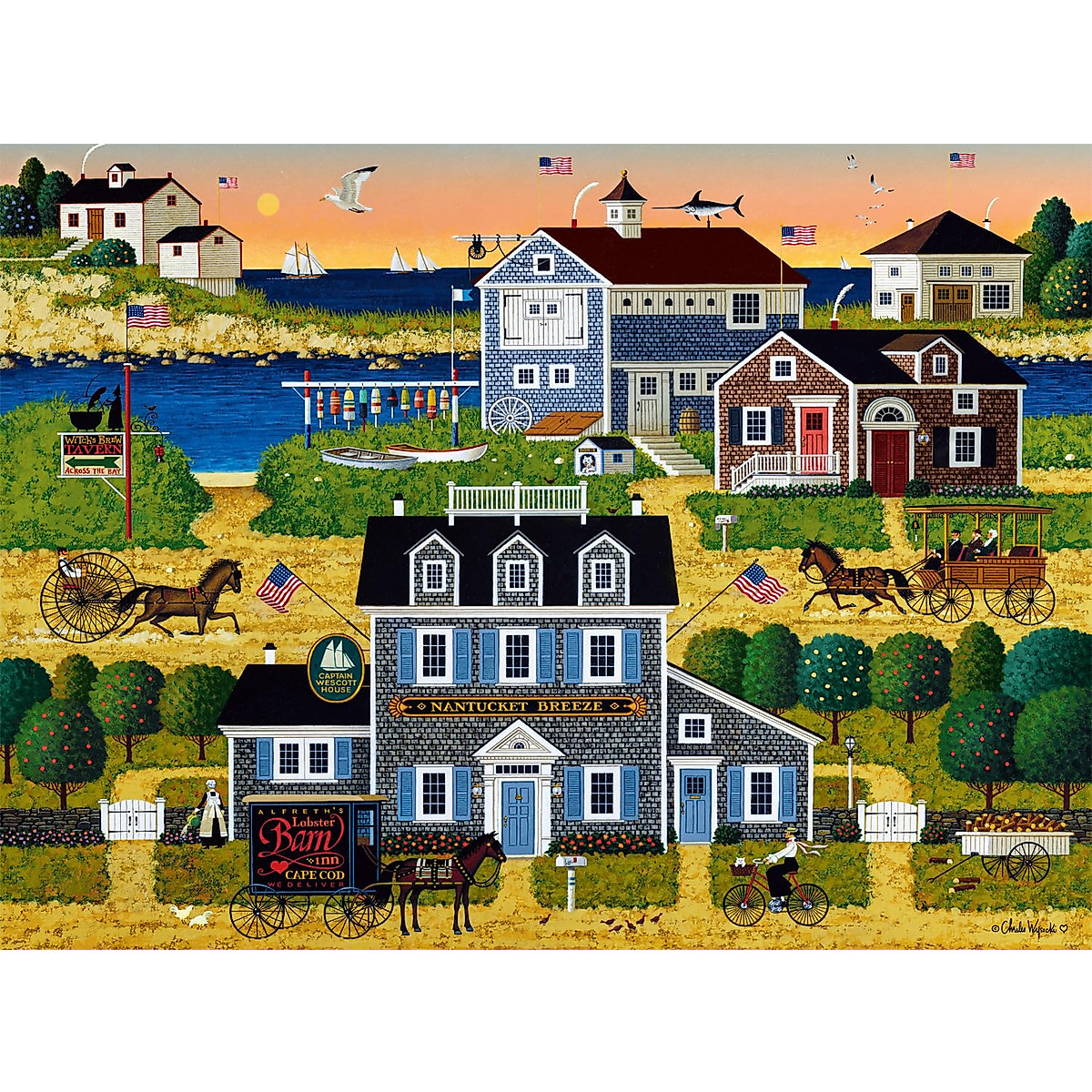 Buffalo Games - Charles Wysocki - Witch's Bay - 1000 Piece Jigsaw Puzzle for Adults Challenging Puzzle Perfect for Game Nights - Finished Puzzle Size is 26.75 x 19.75