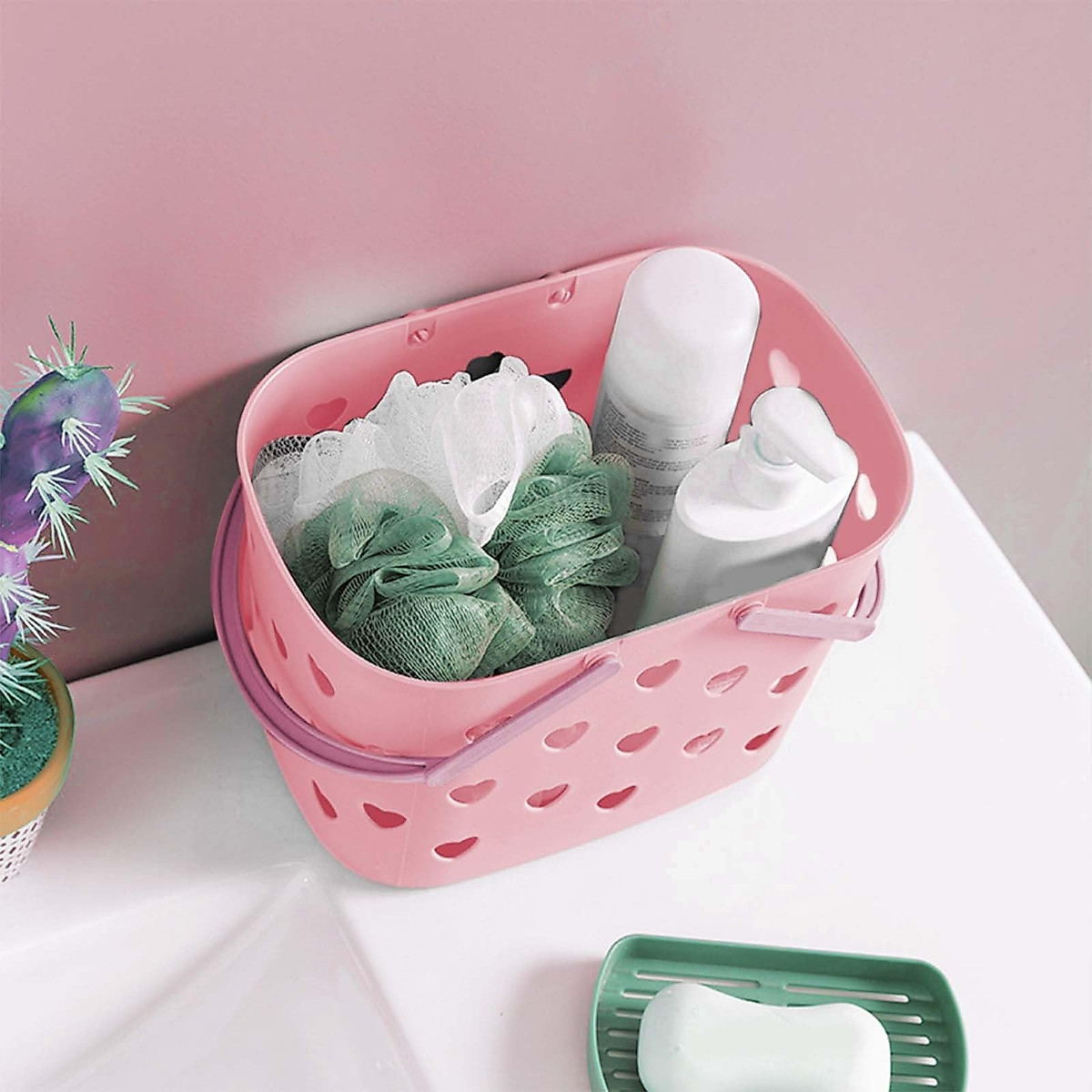 Shower Caddy Portable for College Dorm Room, Portable Shower Tote, Large Capacity Shower Organizer Basket with 2 Handle, Multifunctional Storage Basket for Bathroom Cleaning Supplies Kitchen