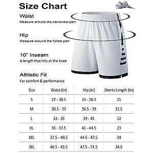 Liberty Imports 5 Pack Men's Quick Dry Athletic Basketball Shorts 9" Inseam with Pockets, Activewear for Workout Gym Running (Set 7, Large) Black/White