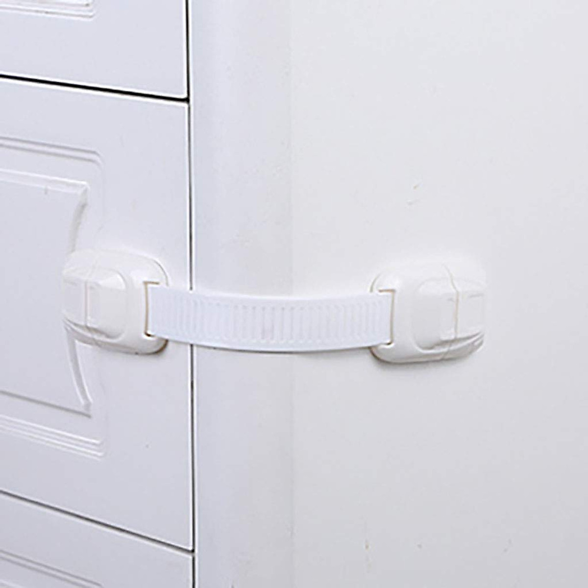 Toxz 4Pcs Baby Safety Drawer Locks Baby Safety Door Drawer Lock Safety Protection,Refrigerator Locks with Adhesive,PP Material,Good Flexibility,Microwave Ovens Locks