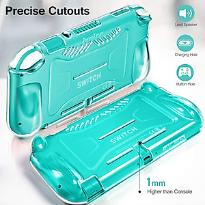 [2+1Pack]iVoler Tempered Glass Screen Protector for Nintendo Switch Lite(2Pack)with Case Carrying Protective TPU Case for Nintendo Switch Lite, Grip Cover with Shock-Absorption Anti-Scratch, HD Clear