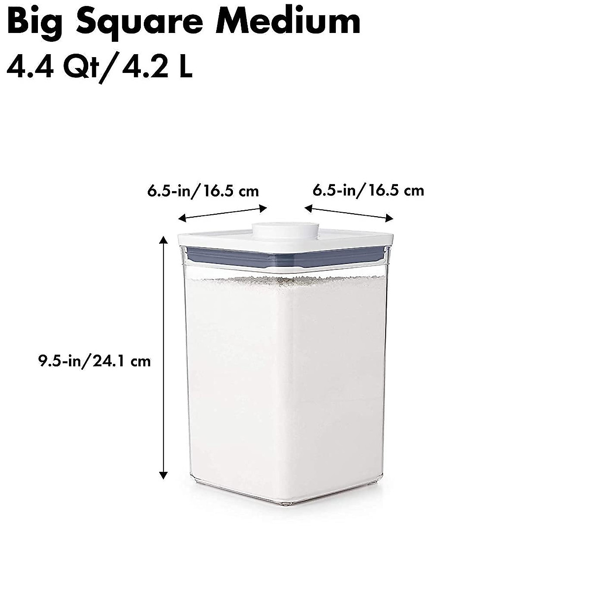 OXO Good Grips POP Container 4.4-Quart Square Airtight Food Storage for for Flour and More (Set of 4)