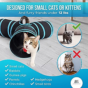 Pop Up Cat Tunnel Toy – Durable, Tear-Resistant Pet Tunnel for Cats, Rabbit Tunnel & Kitty Tube – Space-Saving Cat Tunnels for Indoor Cats with Hanging Ball & Peekaboo Hole