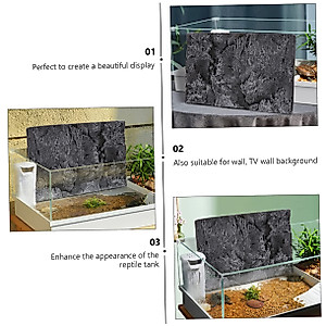POPETPOP Slate Rock 2pcs Reptile Box Backdrop Fish Stand Aquarium Rocks Terrarium Background Terrarium Backdrop Terrarium Reptichip Snake Enclosure Background Turtle Pu 3D Reptile