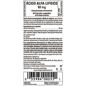 Solgar Alpha Lipoic Acid Vegetable Capsules, 60 Mg, 30 Count