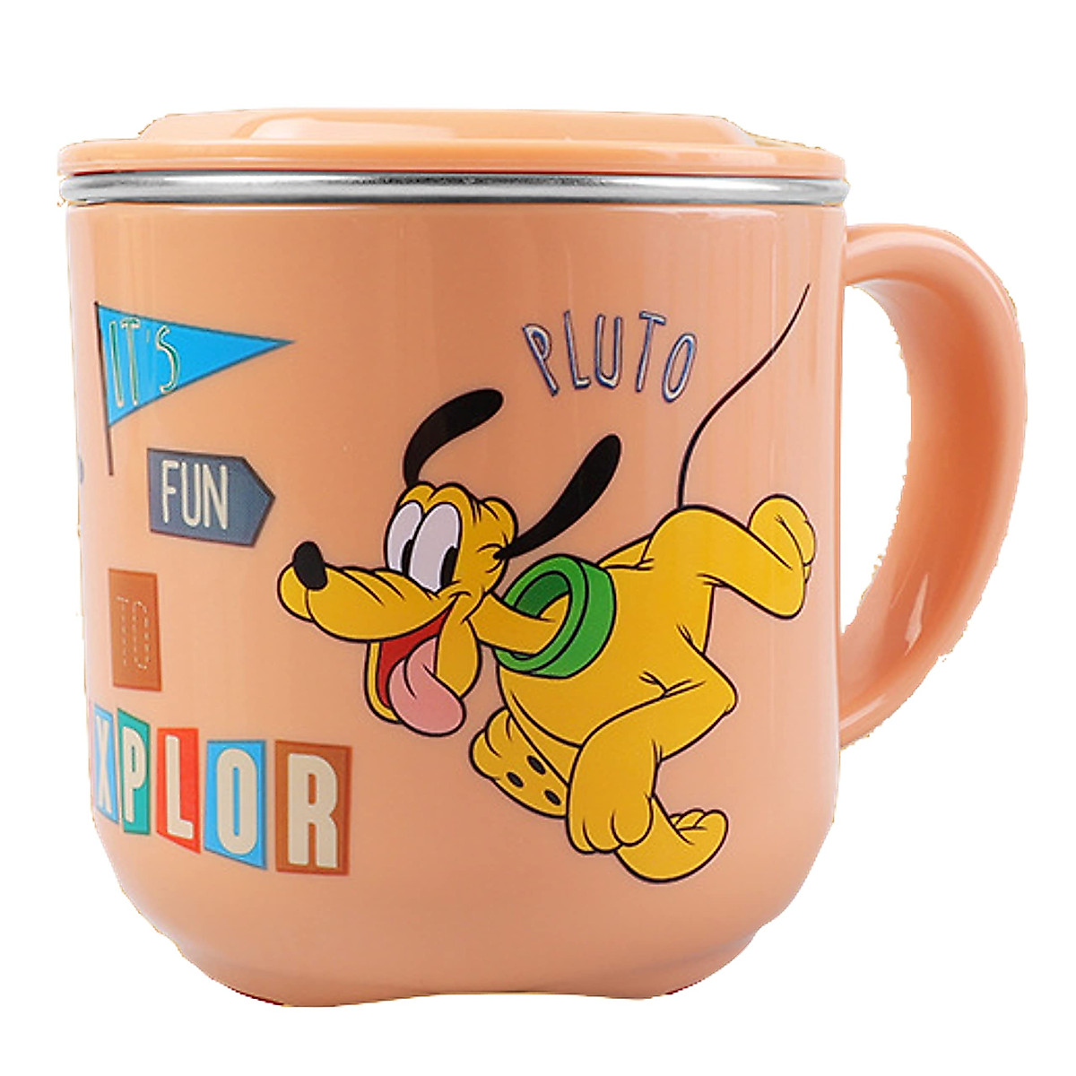 Everyday Delights Pluto & Goofy ABS Stainless Steel Cup with Lid, 250ml