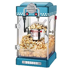 Little Bambino Popcorn Machine - 2.5oz Tabletop Movie Theater Popcorn Popper with Stainless-Steel Kettle by Great Northern Popcorn (Blue)