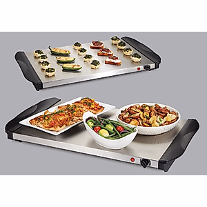 Buffet Server and Food Warming Tray, Stainless Steel Chafing Dishes, Adjustable Heat