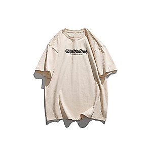 Aelfric Eden Graphic Tees Y2K Vintage Tee Shirt Oversized Streetwear T Shirts Streetwear Unisex Casual Summer Tops Apricot