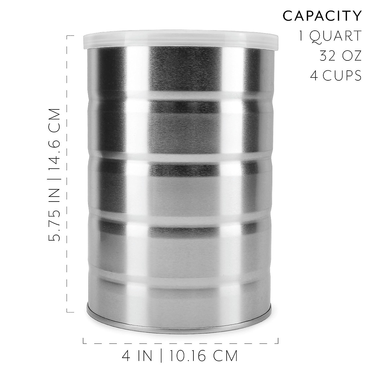 Cornucopia Empty Coffee Cans (4-Pack); Metal Cans for Kitchen Storage, Coffee Packaging and Arts & Crafts