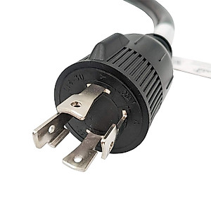 Parkworld 60646 Splitter L14-30P Male to (2) TT-30R Female, Generator Y Adapter Cord 4-Prong 30 AMP Locking Plug to RV 30 AMP 125V Receptacle