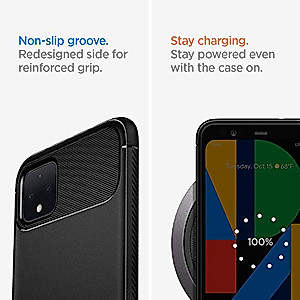 Spigen Rugged Armor Designed for Google Pixel 4 Case (2019) - Matte Black