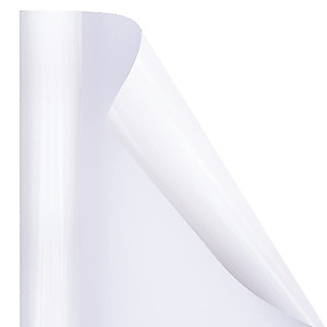 RUSPEPA White Metallic Wrapping Paper - Solid Color Paper Perfect for Wedding, Birthday, Christmas, Baby Shower - 17 Inches X 32.8 Feet