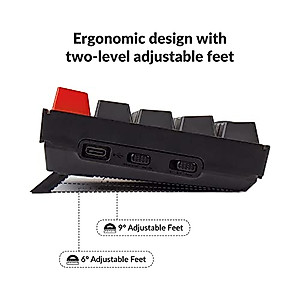 Keychron K12 60% Layout Bluetooth Wireless/USB Wired Mechanical Keyboard for Mac with Gateron G Pro Red Switch White LED Backlit N-Key Rollover, Compact 61 Keys Computer Gaming Keyboard for Windows