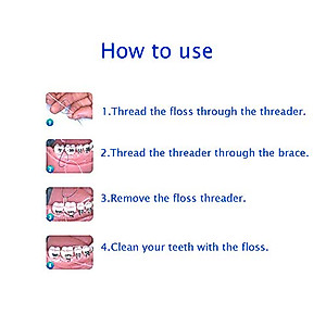 EasyHonor Dental Floss Threaders for Braces, Bridges, and Implants,210 Count (Pack of 6)