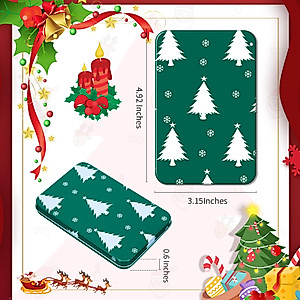 Blulu 12 Pcs Christmas Gift Card Holders, Plaid Patterns Tin Boxes Xmas Small Gift Card Box with Lids for Money Greeting Card Holiday Party Favors Gift Giving Stocking Stuffers, 4.92 x 3.15 x 0.6 Inch
