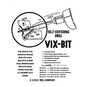S.E. Vick 3-Piece Set Vix-Bits Self-Centering Drill Bits #3, #5, #9