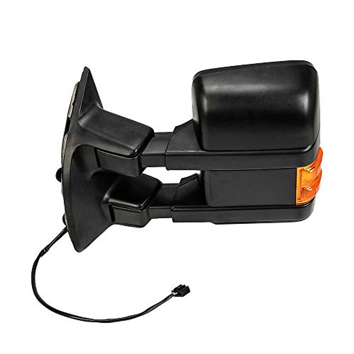 MOTOOS Towing Mirror Driver Side Compatible with 2008-2016 Ford F250 F350 F450 F550 Super Duty Powered Heated Manual Folding Amber LED Turn Signal Rear View Tow Mirror