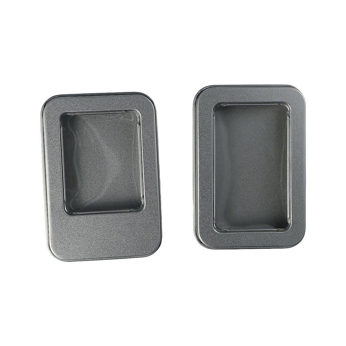 Leadigol 8PCS Metal Tin Box Rectangular Empty Tin Box with Clear Window Lids Gift Box Portable Box Small Storage Kit Home Organizer 3.4x2.4x0.8 Inch