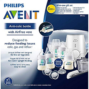 Philips Avent Anti-colic Baby Bottle with AirFree vent Gift Set All In One, SCD397/02
