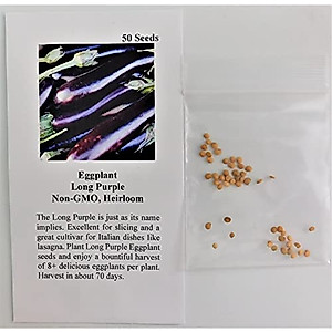 David's Garden Seeds Eggplant Long Purple FBA-1131 (Purple) 50 Non-GMO, Heirloom Seeds
