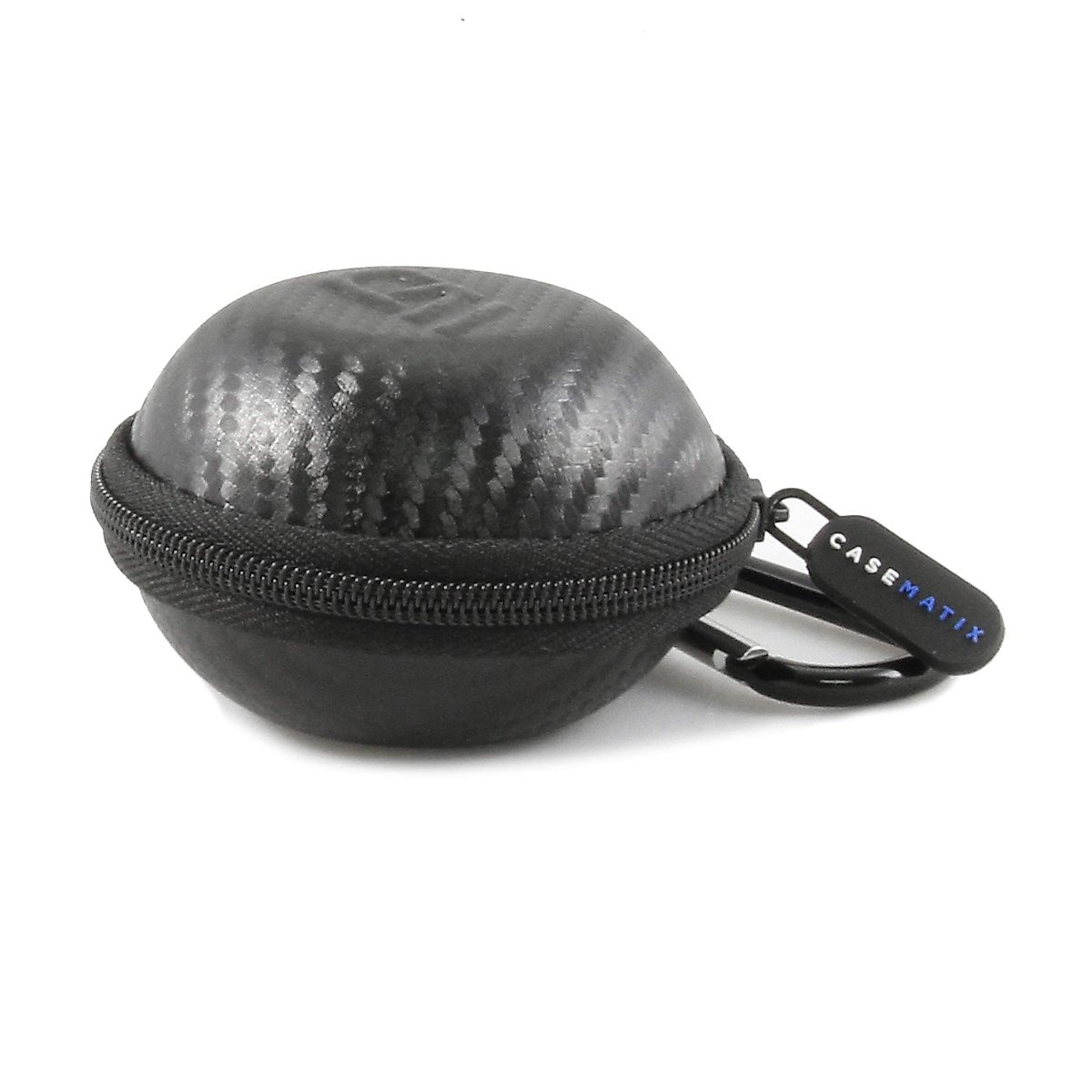 CASEMATIX Hard Shell Travel Case Compatible with 100 Sided Dice D100 Dice with Non-Scratch Interior, Foam Pad and Metal Carabiner - 3" Compact Case fits One Hundred Sided Dice, Case Only