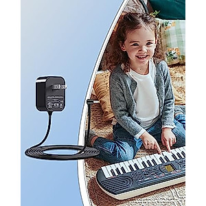 VHBW 9.5V Charger Replacement for Casio Keyboard Power Cord ADE95100LU Compatible with Casio Keyboard Power Supply CTK-2400 CTK-2500 CTK-2090 CTK-3200 SA-76 SA-46 SA-77 Mini Keyboard (5.9Ft Long)