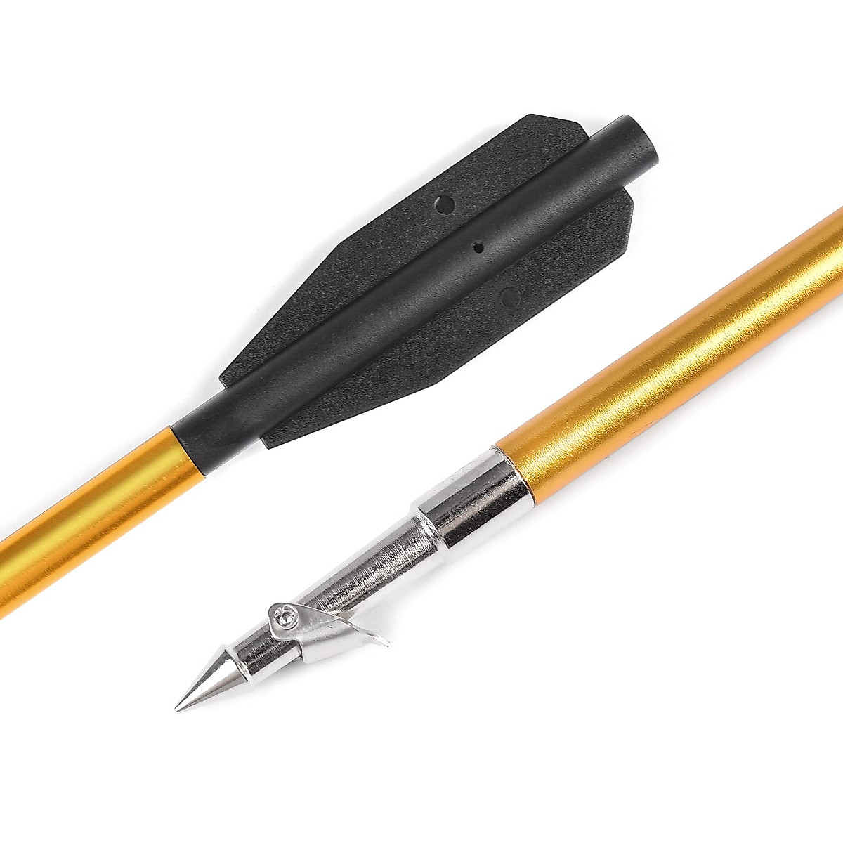 NIKA ARCHERY Fishing Bolts with Harpoon Steel Point Aluminum Shaft for 50-130 Pounds Crossbow Fish Hunting, 6pcs